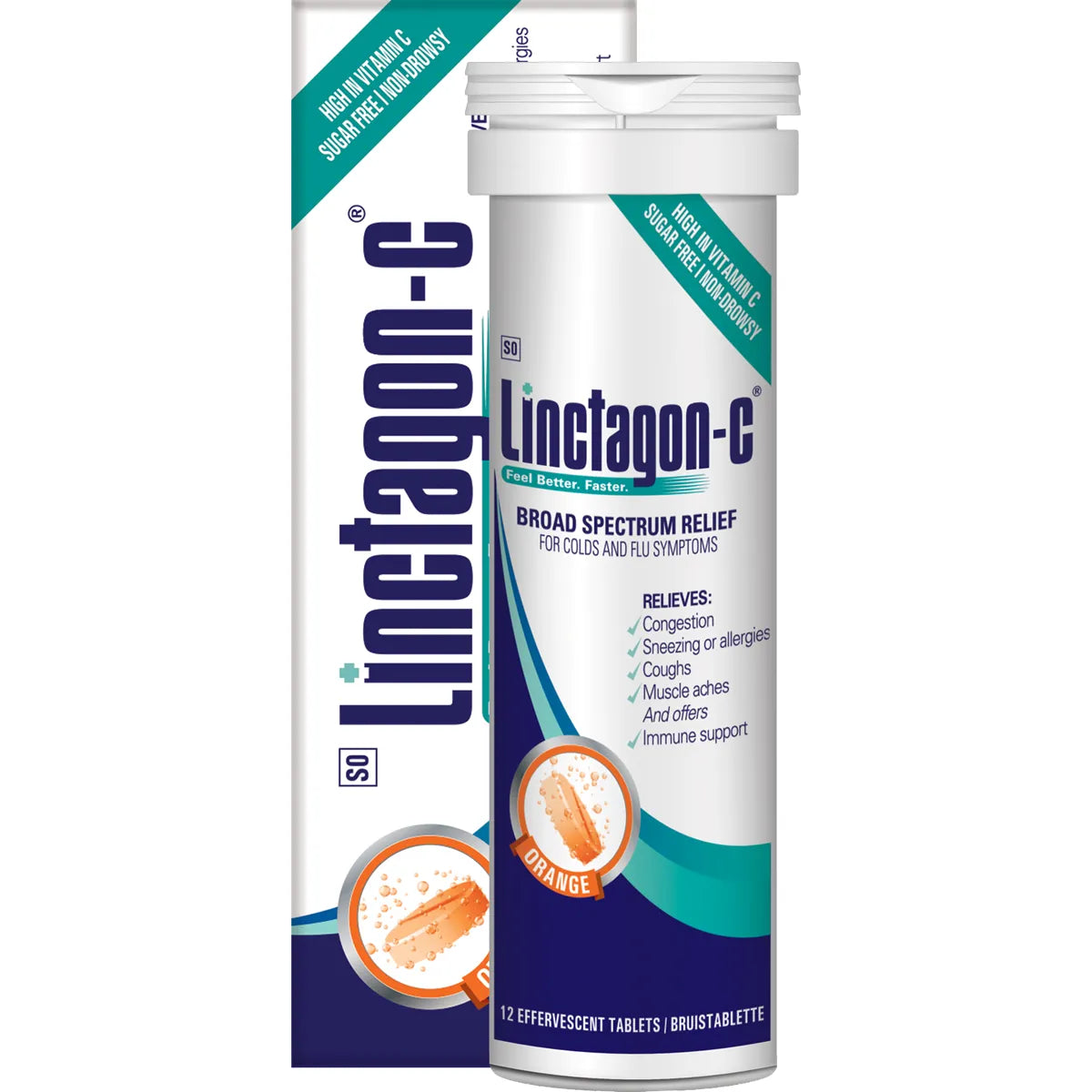 Linctagon C Orange 12 Effervescent Tablets – Randpark Pharmacy